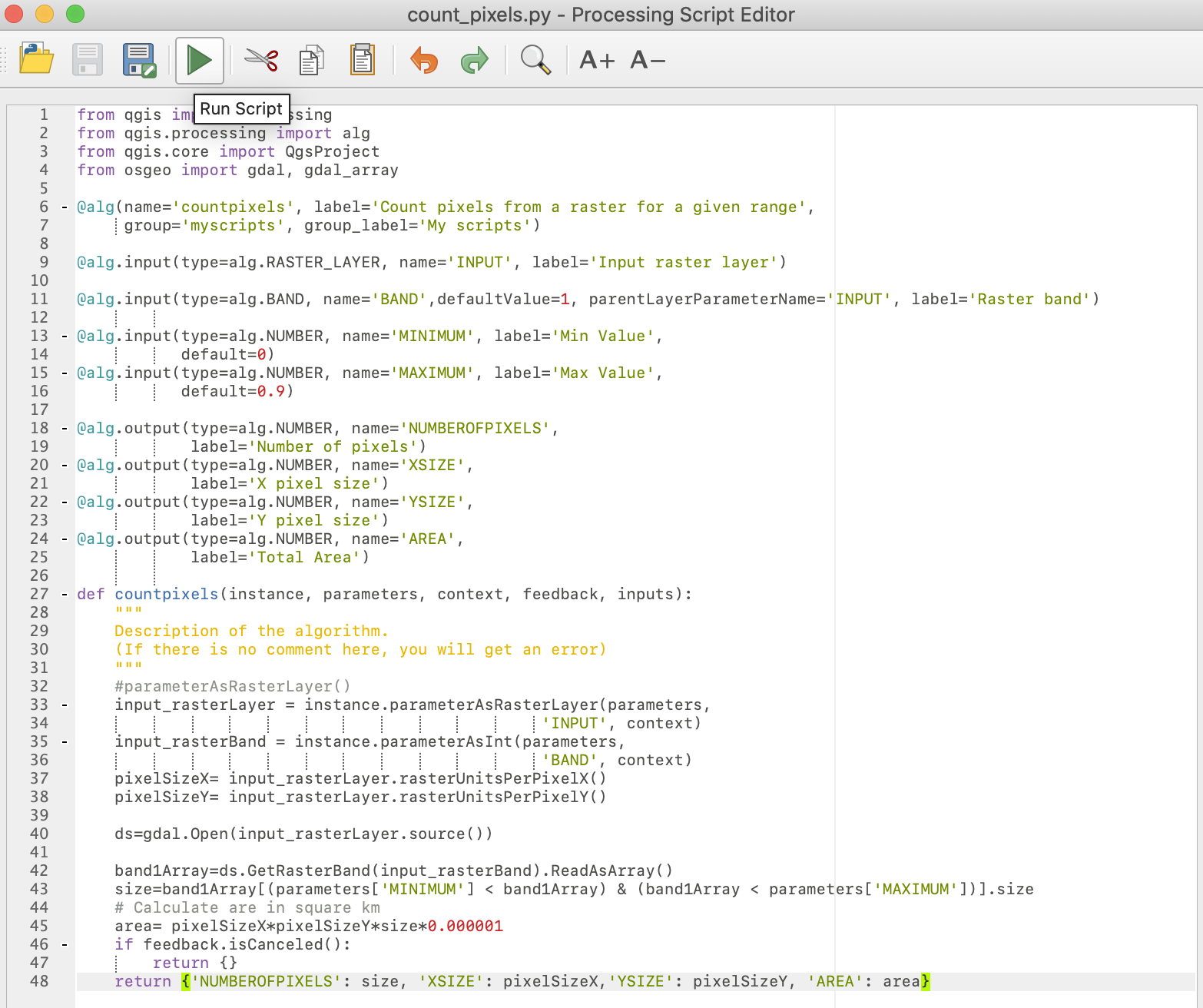 Como escrever um algoritmo de processamento (Processing) usando Python ...